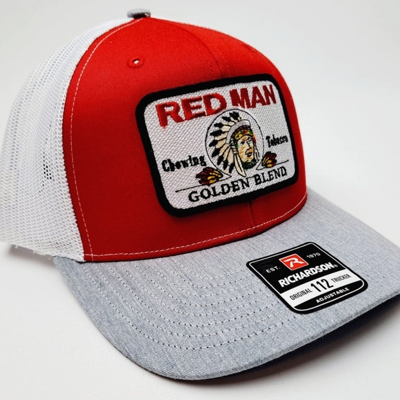 Accessories | Richardson 112 Red Man Embroidered Patch Mesh Snapback ...
